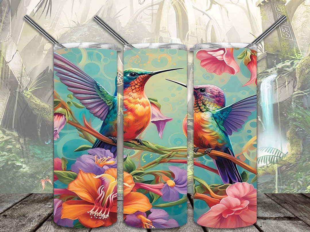 Rainbow Hummingbirds Sublimation Designs for Straight/tapered Tumbler ...