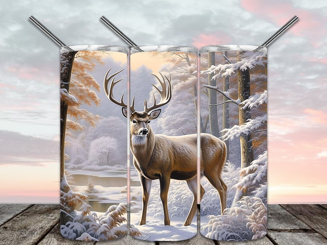 Elder Deer Sublimation Designs for Straight/tapered Tumbler PNG File ...
