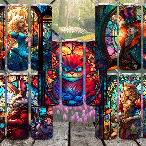 Stained Glass Alice in Wonderland - Etsy