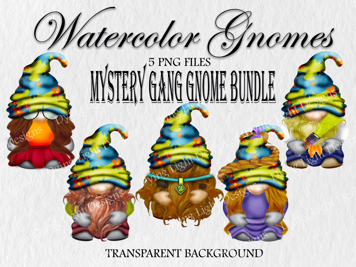 Haunted Mystery Gnome Family PNG Clipart. 5 PNG Files Garden - Etsy