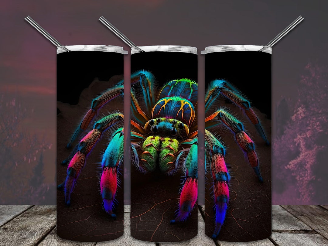 Neon Tarantula 20oz Skinny Tumbler Sublimation Designs for Straight ...