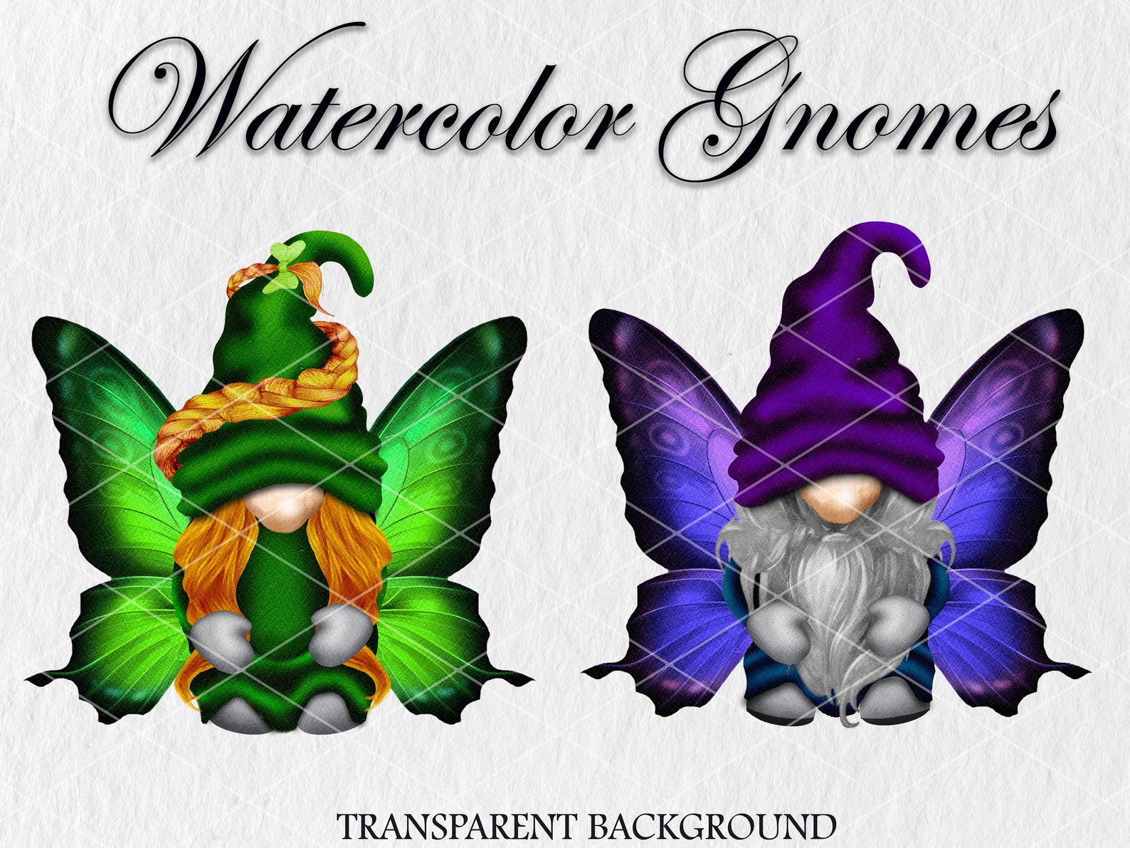 Magical Gnome Family PNG Clipart. 5 PNG Files Garden Gnome Watercolor ...