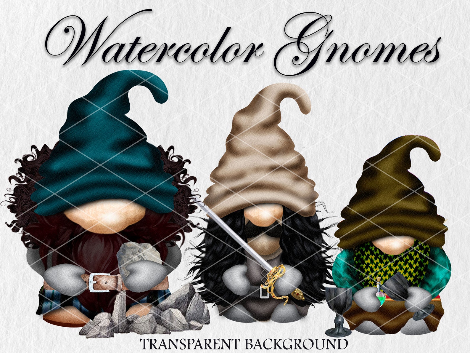 Princess Bride as You Wish Gnome Family PNG Clipart. 5 PNG Files Garden ...