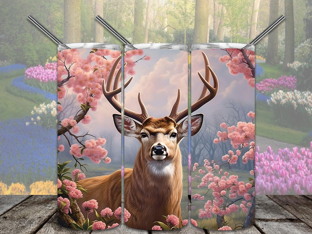 Spring Deer Sublimation Designs for Straight/tapered Tumbler PNG File ...