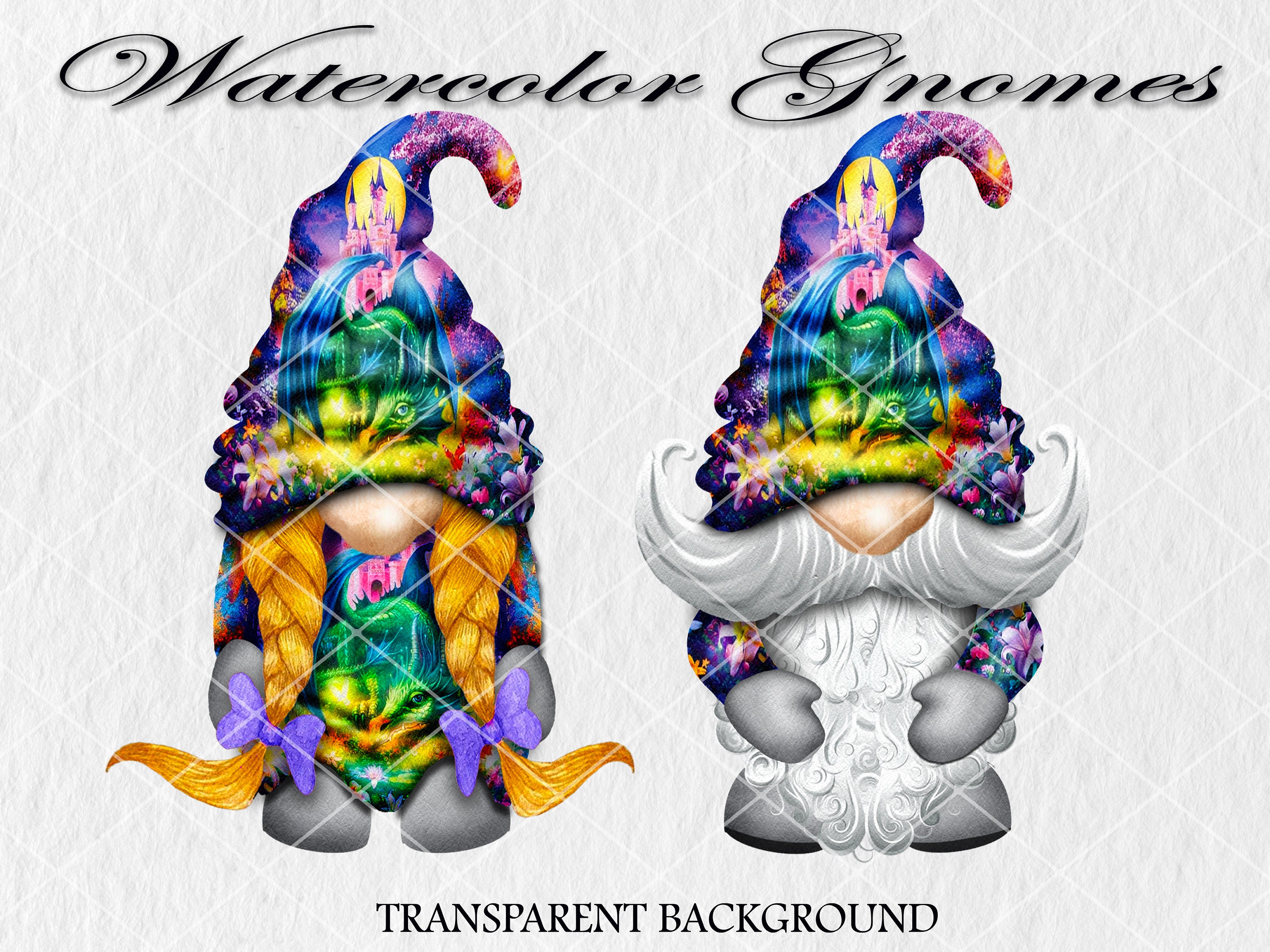 Dragon Horde Gnome Family PNG Clipart. 5 PNG Files Garden - Etsy