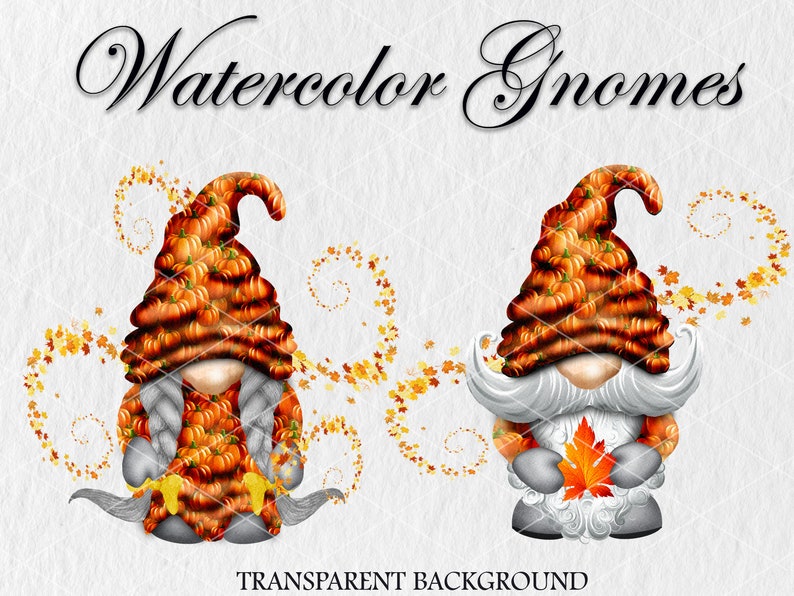 Autumn Pumpkin Gnome Family PNG Clipart. 5 PNG Files Garden Gnome ...