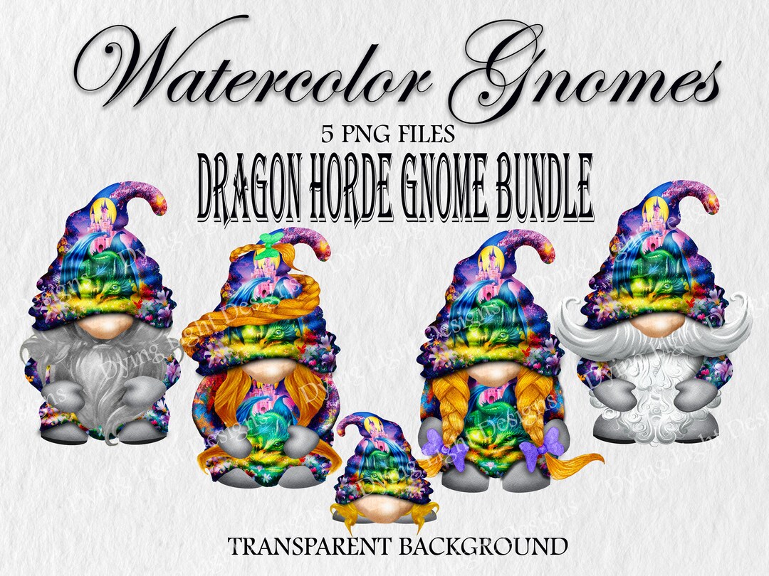 Dragon Horde Gnome Family PNG Clipart. 5 PNG Files Garden Gnome ...