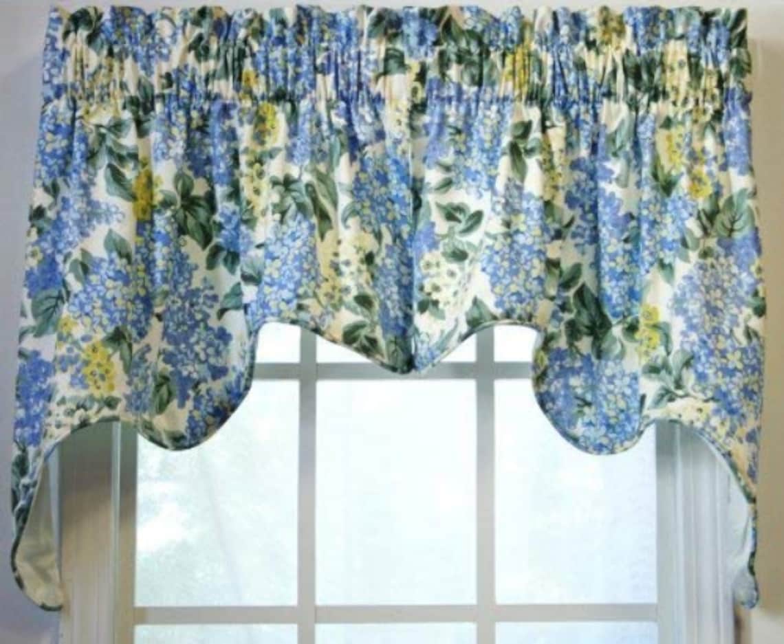 Hydrangea Blue Empress Valance - Etsy