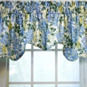 Hydrangea Blue Empress Valance - Etsy