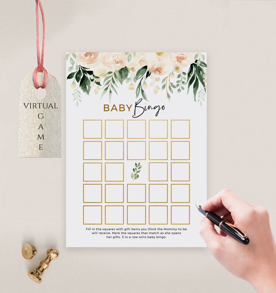 Baby Shower Bingo Virtual & Printable Baby Shower Game Baby - Etsy
