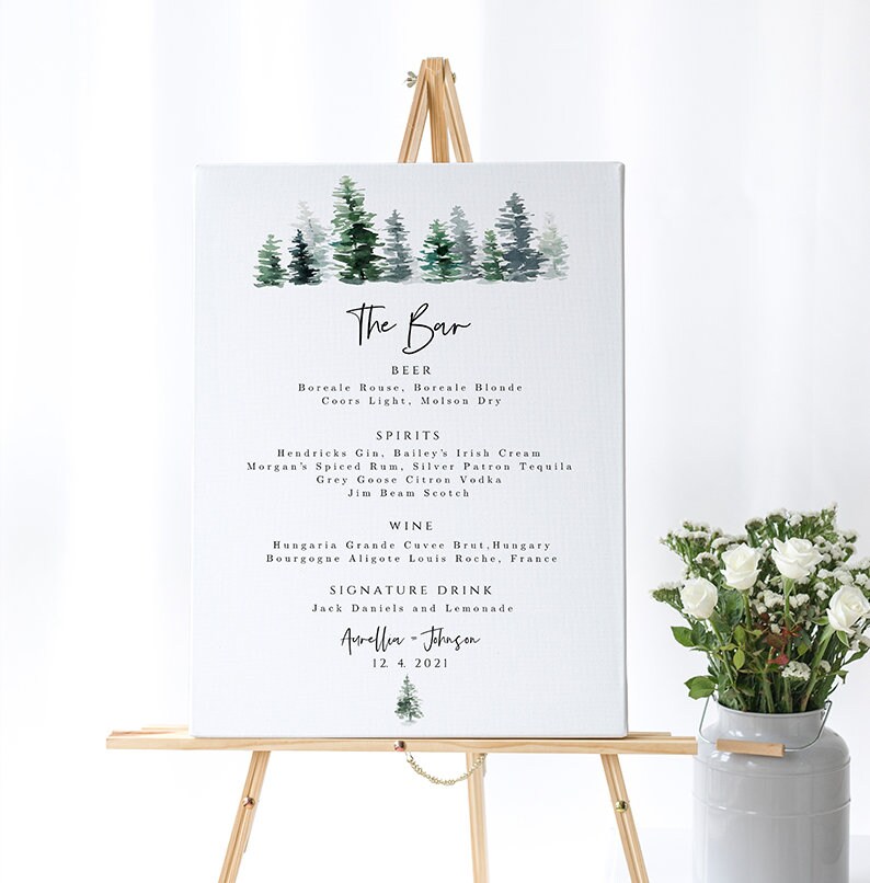 Bar Menu Sign Template Bar Sign Printable Editable Bar Menu | Etsy