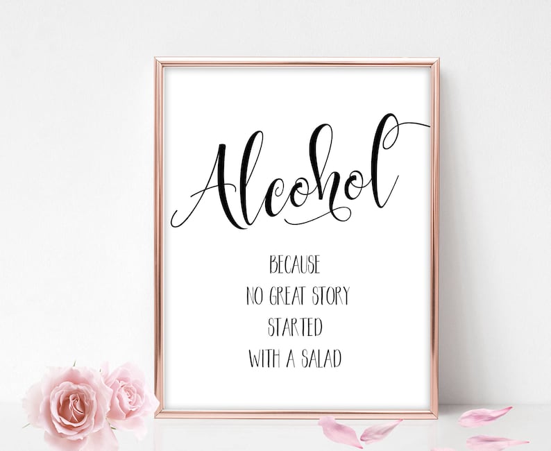 Printable Bar Sign Wedding Signs Printable Wedding Day Signs | Etsy
