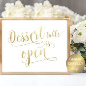 Dessert Table is Open Sign Printable Dessert Bar Sign Dessert Table ...