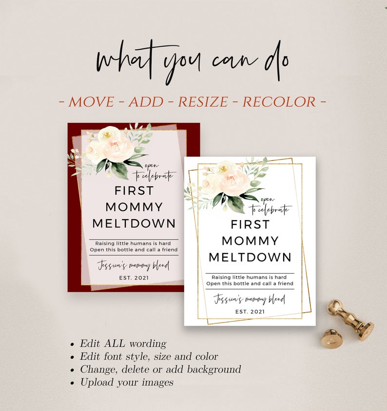 New Mom Gift Wine Labels Mommy Milestones Baby Shower Gift Wine, Fun ...