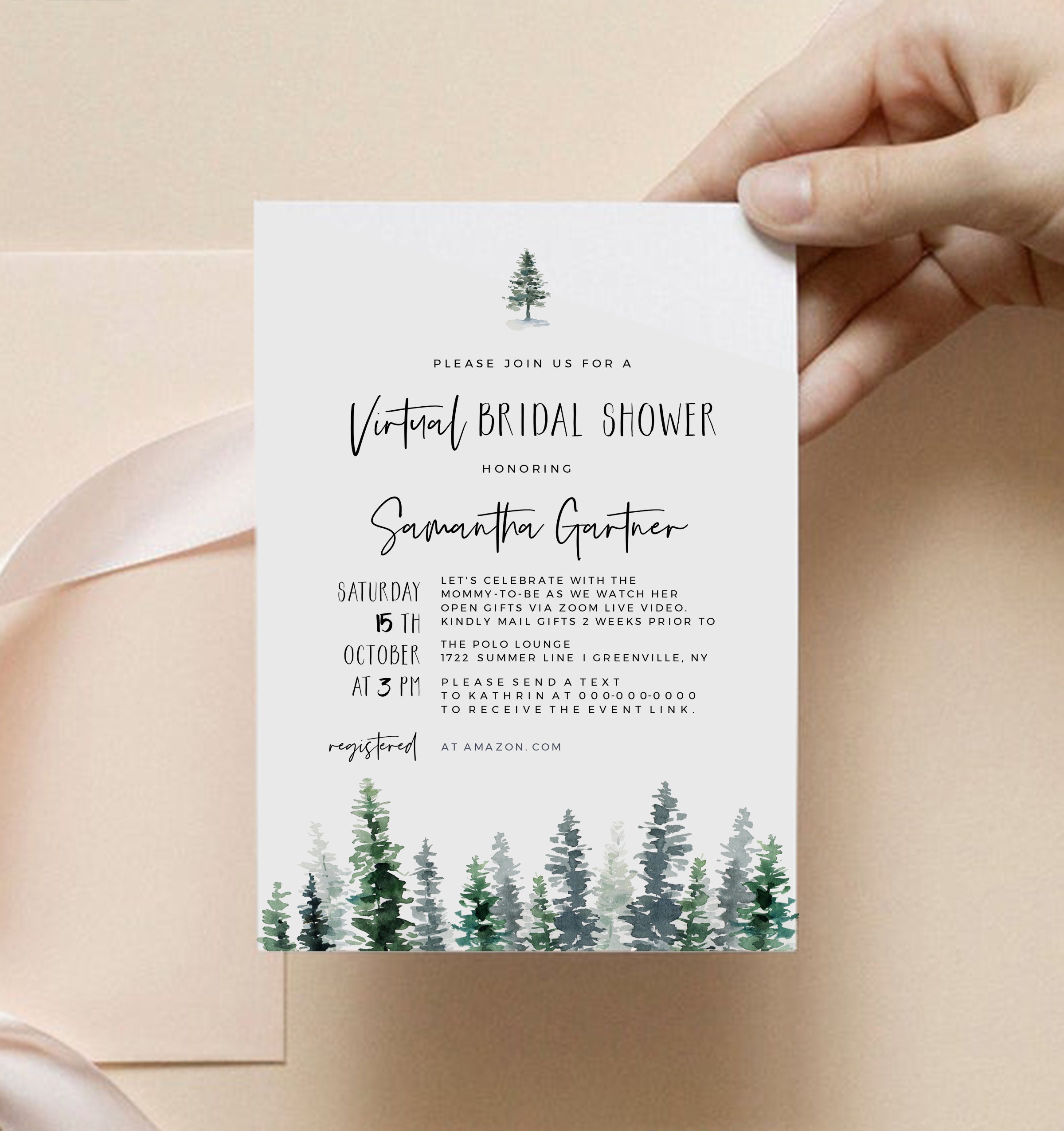 Virtual Bridal Shower Invitation Template Social Distancing | Etsy