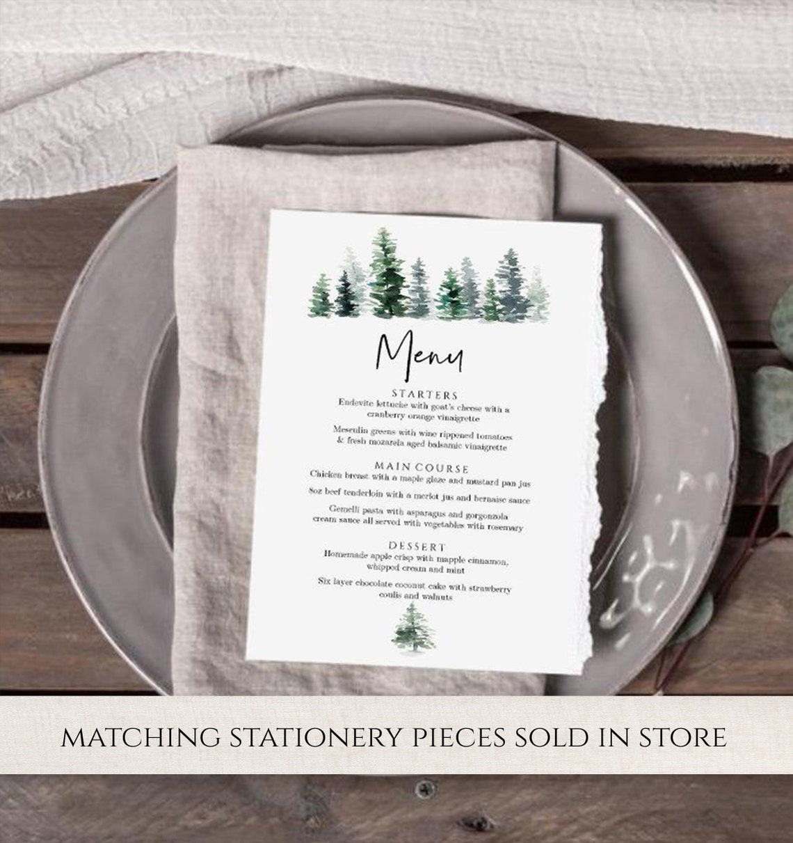Evergreen Pine Tree Wedding Sign Template: Editable Custom Bridal ...