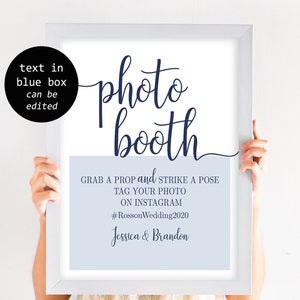 Printable Wedding Photobooth Sign Navy Blue Wedding Reception Signs ...