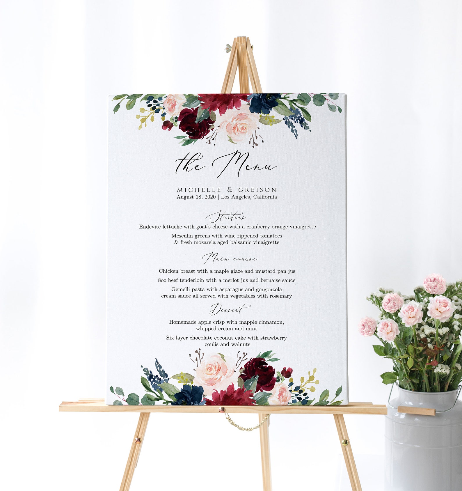 Wedding Food Menu Template Wedding Menu Sign Printable Wedding | Etsy