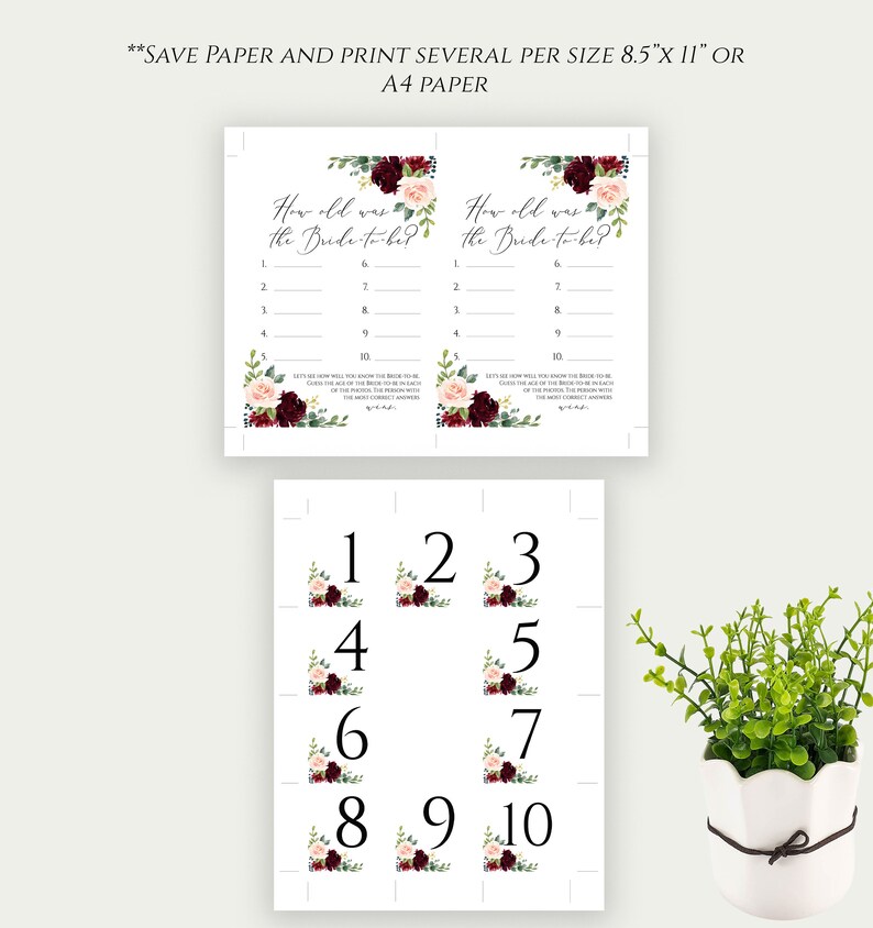 How Old Was the Bride to Be Printable Bridal Shower Game - Etsy