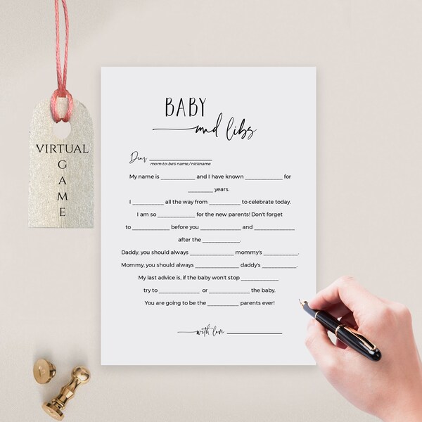 Baby Mad Libs - Etsy