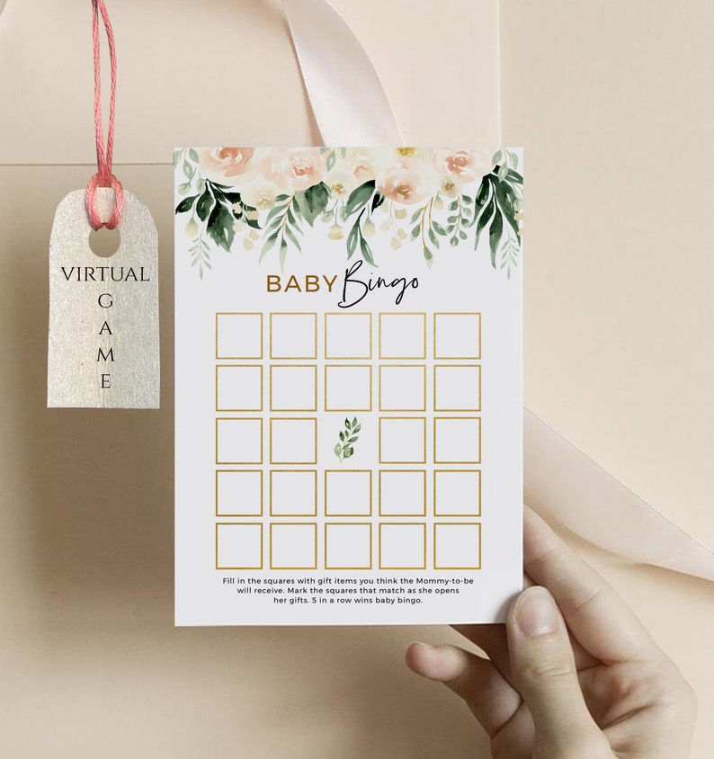 Baby Shower Bingo Virtual & Printable Baby Shower Game Baby | Etsy
