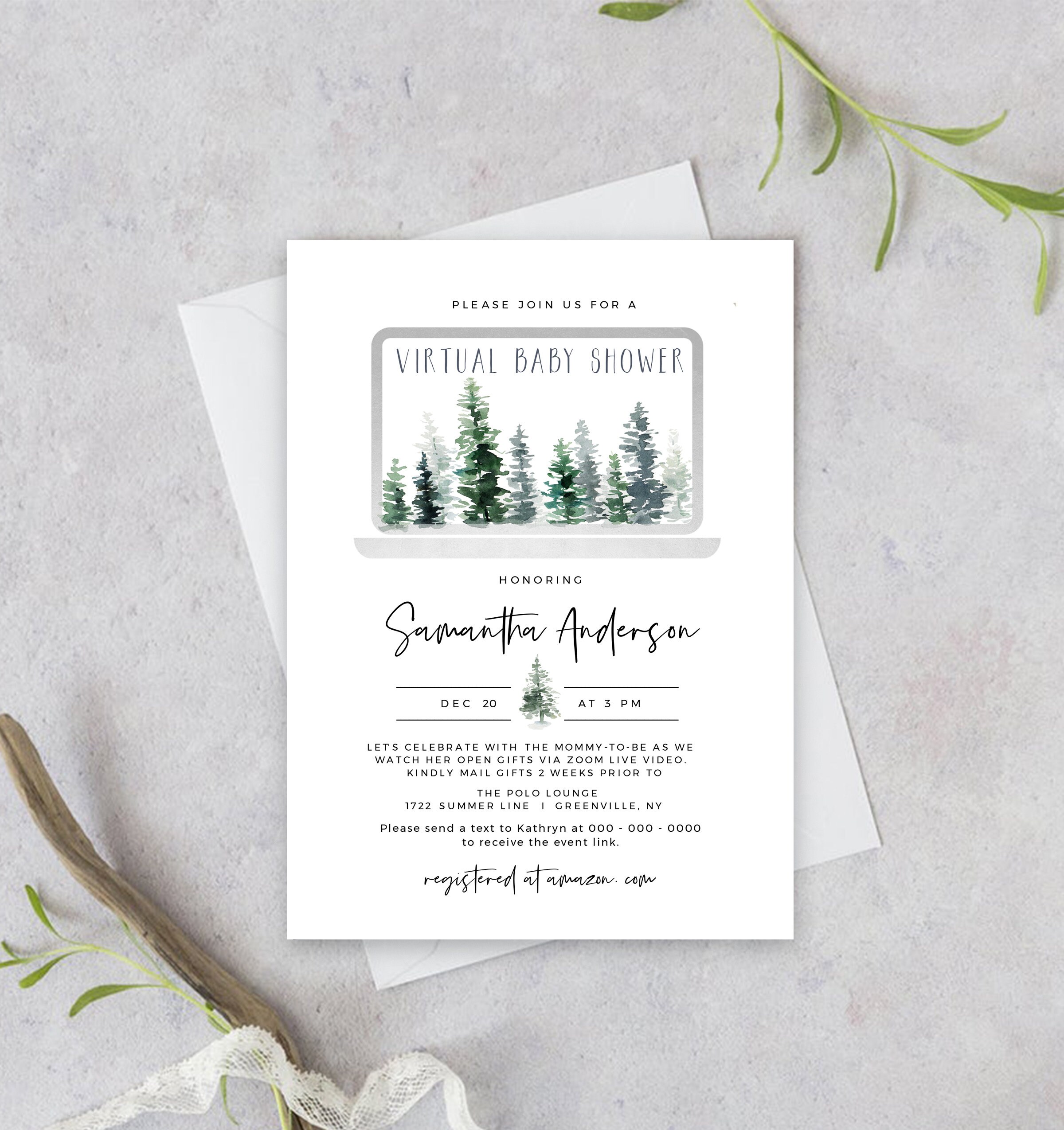 Virtual Baby Shower Invitation Social Distancing Shower Long - Etsy