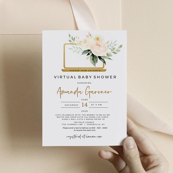 Virtual Baby Shower Invitation - Etsy