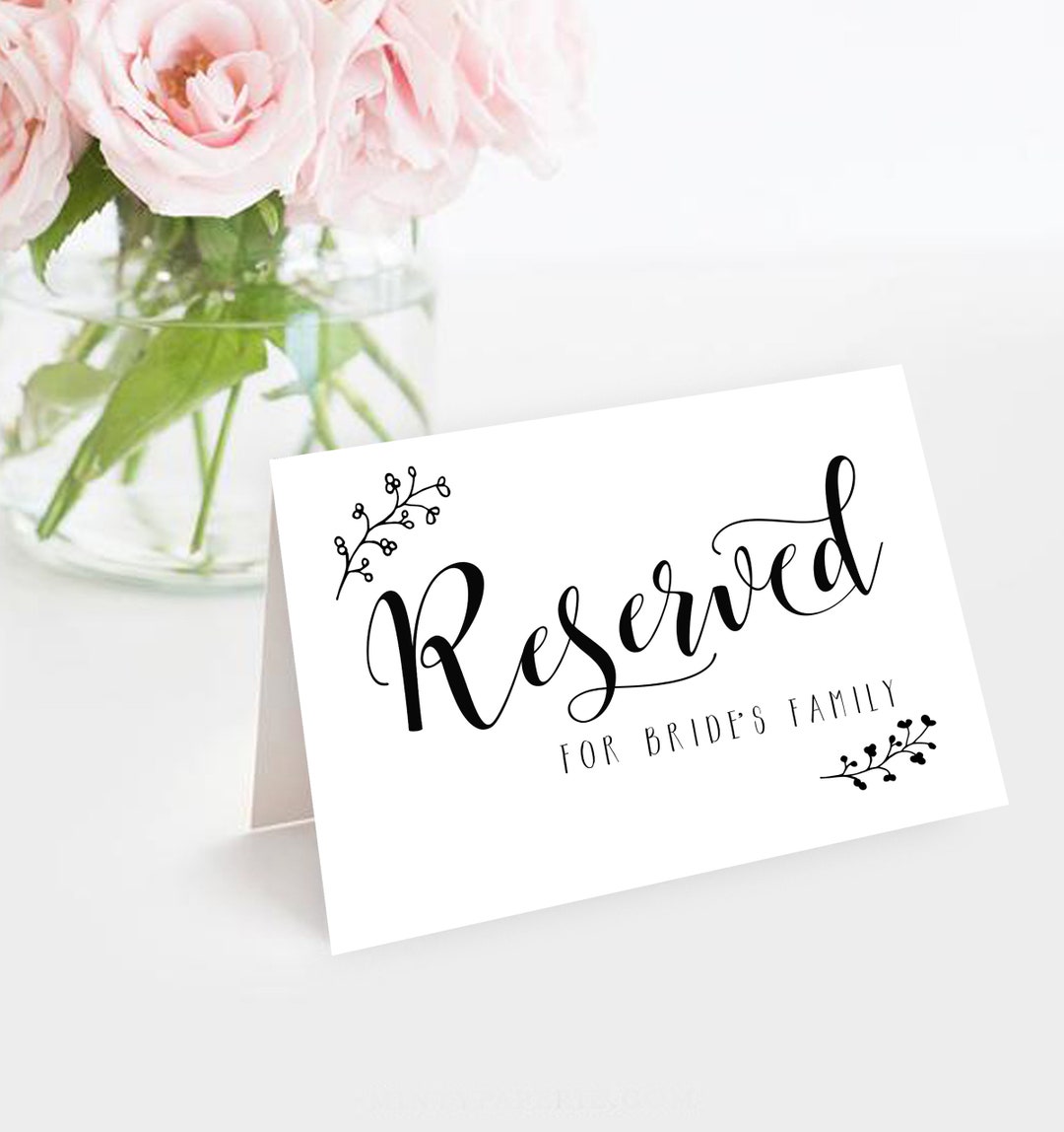 Rustic Reserved Sign Reserved Printable Reserved Wedding Sign Reserved ...