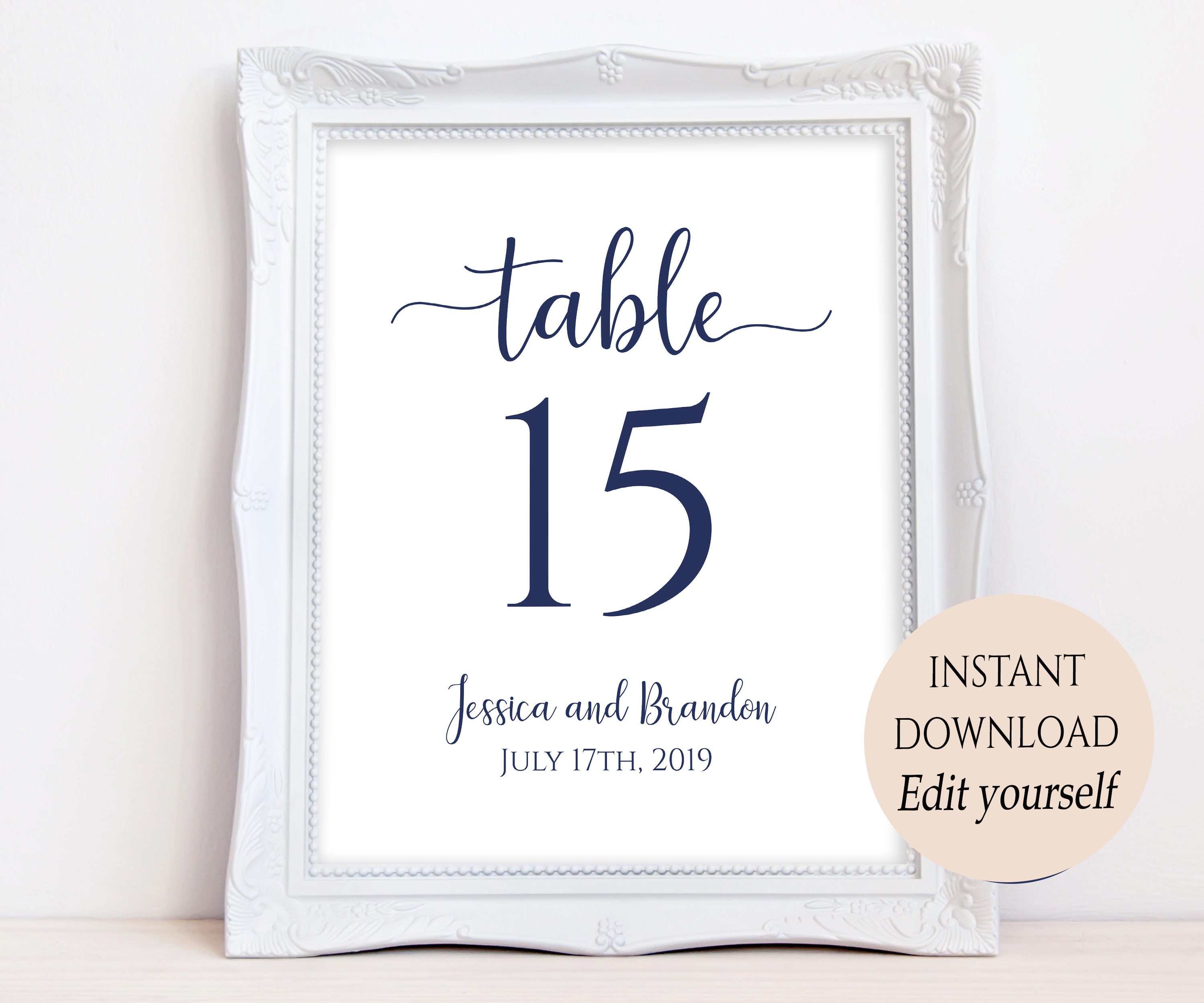Personalized Table Sign Wedding Printable Wedding Template PDF | Etsy