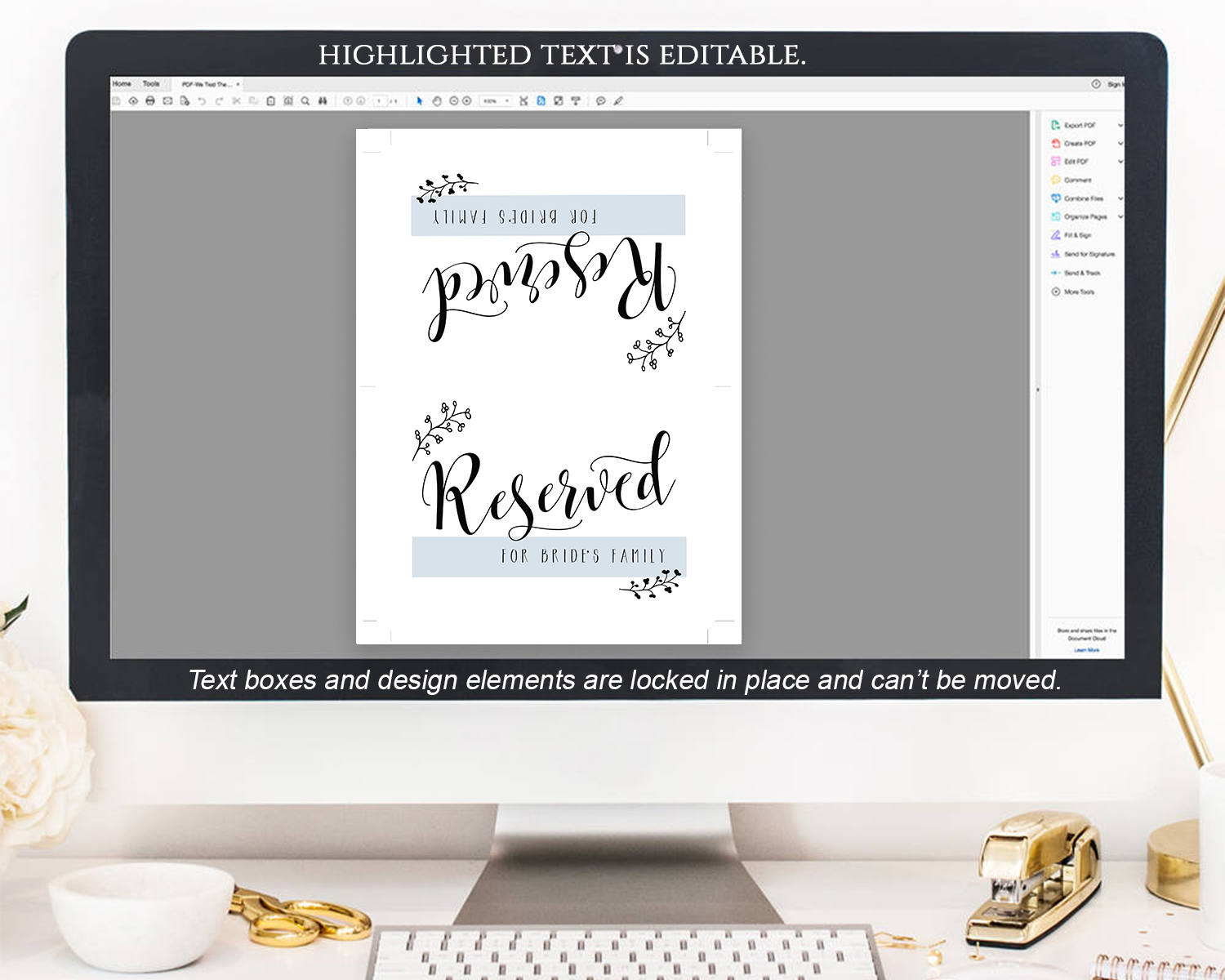 Rustic Reserved Sign Reserved Printable Reserved Wedding Sign | Etsy