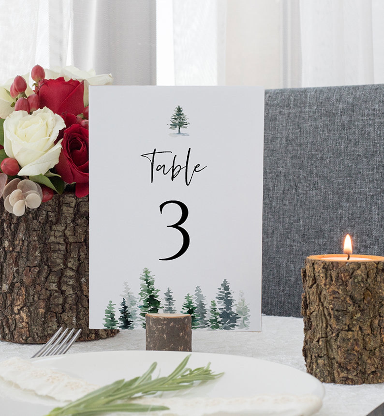 Editable Rustic Table Numbers Personalized Wedding Table - Etsy