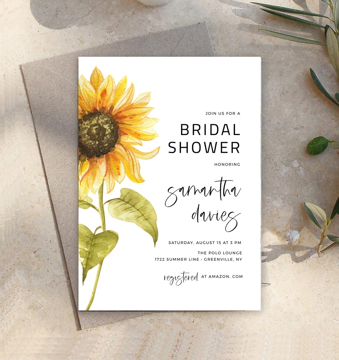 Sunflower Bridal Shower Invitation Wedding Shower Invitation - Etsy