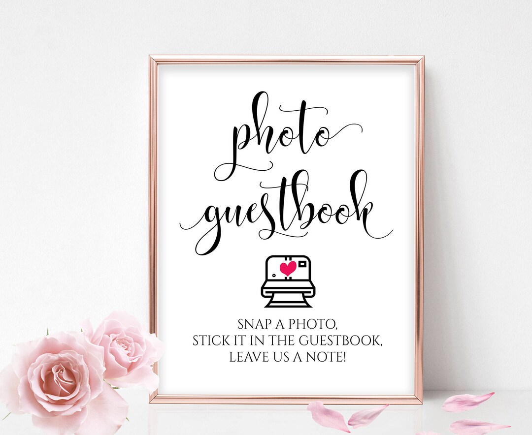 Printable Photo Guestbook Sign for Wedding Photo Guest Book Snap It ...