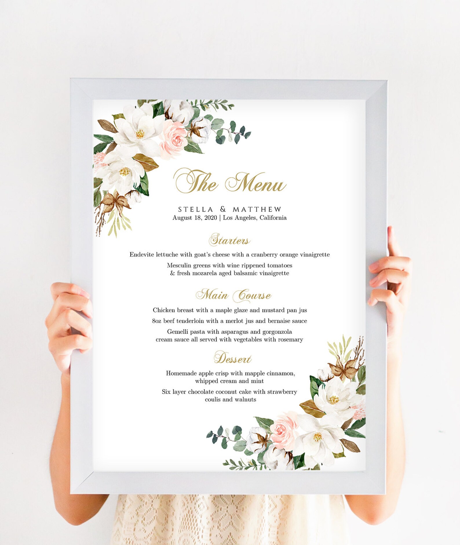 Wedding Menu Sign Template Printable Wedding Menu Board DIY | Etsy