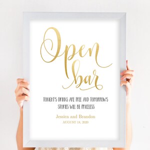 Open Bar Sign Wedding Bar Sign Bar Signage Printable Reception Signs ...