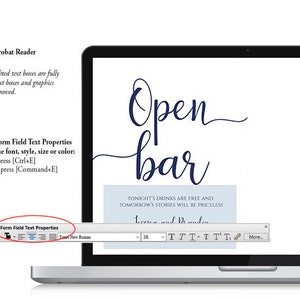 Printable Open Bar Sign Open Bar Wedding Sign Party Signs Bridal Shower ...