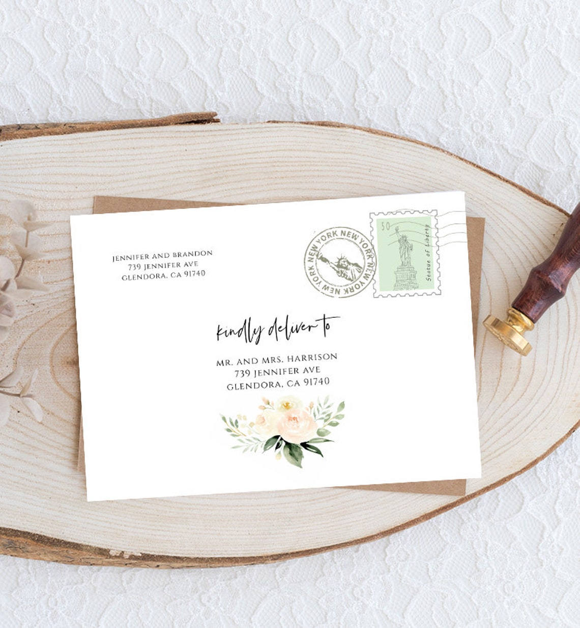 Envelope Template Wedding Address Printable Instant | Etsy