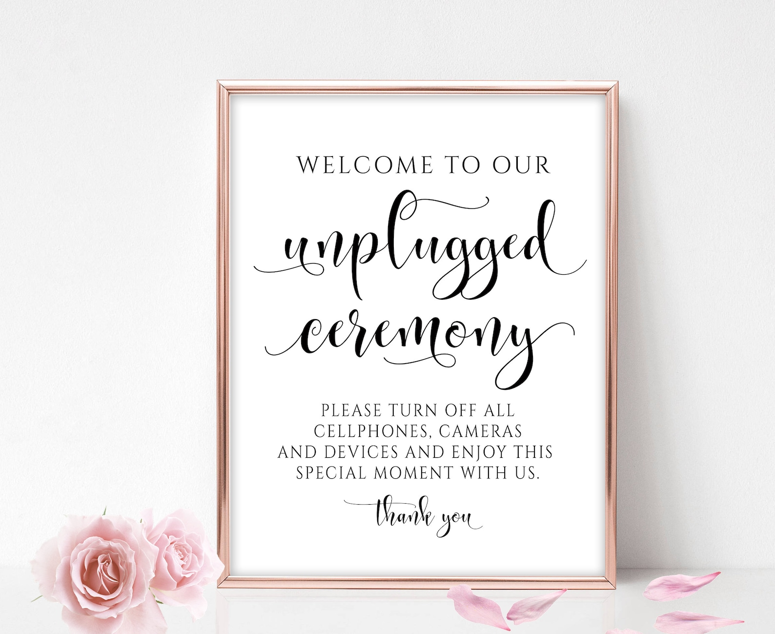 Printable Unplugged Ceremony Sign Unplugged Wedding Sign Unplugged Sign ...