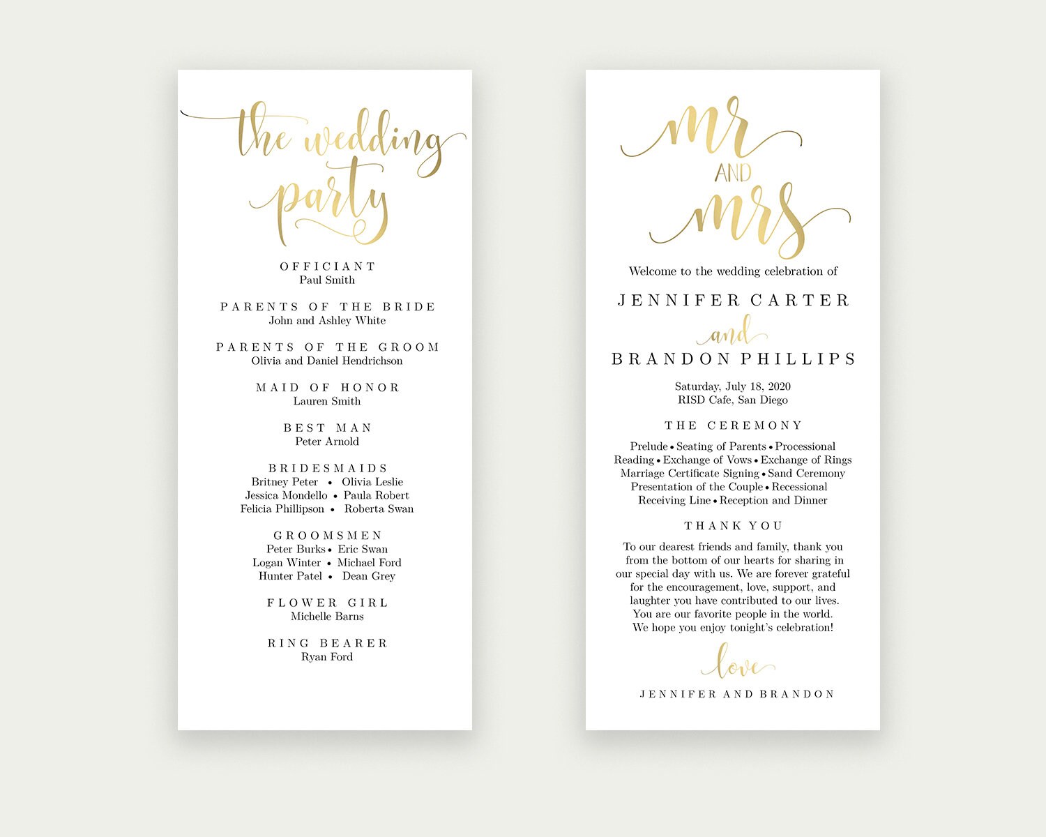 Printable Wedding Program Template Editable Wedding Programs - Etsy