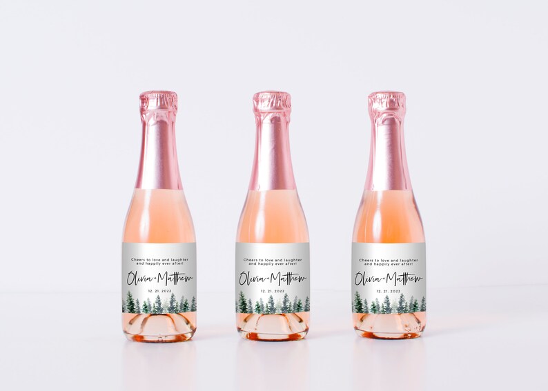 Wedding Mini Wine Label Printable Mini Champagne Label 100% - Etsy