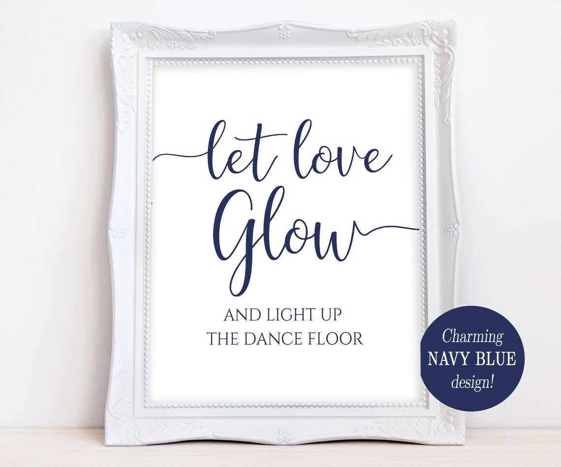 Let Love Glow Printable Sign Let Love Glow Wedding Send off | Etsy
