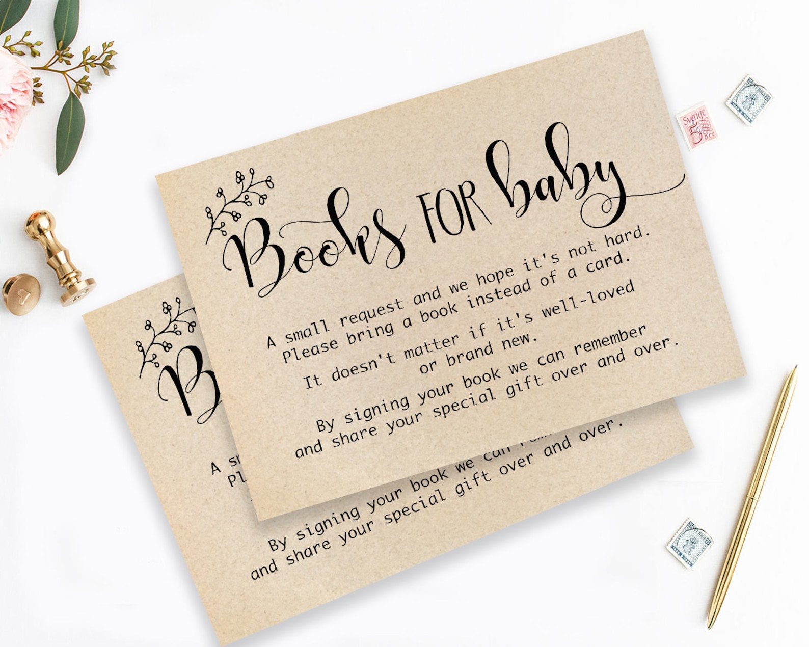 Printable Book Instead of Card for Baby Shower Book Insert | Etsy