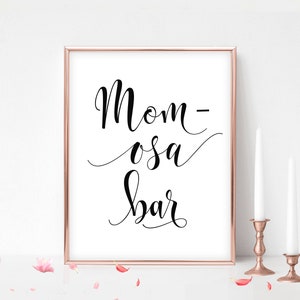 Mom-osa Bar Sign: Rustic Baby Shower Decor (digital Download) - Etsy