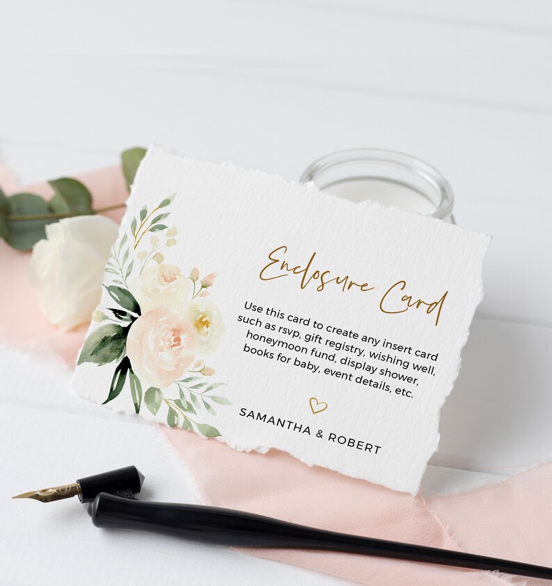 Enclosure Card Template Printable Insert Card Editable for - Etsy