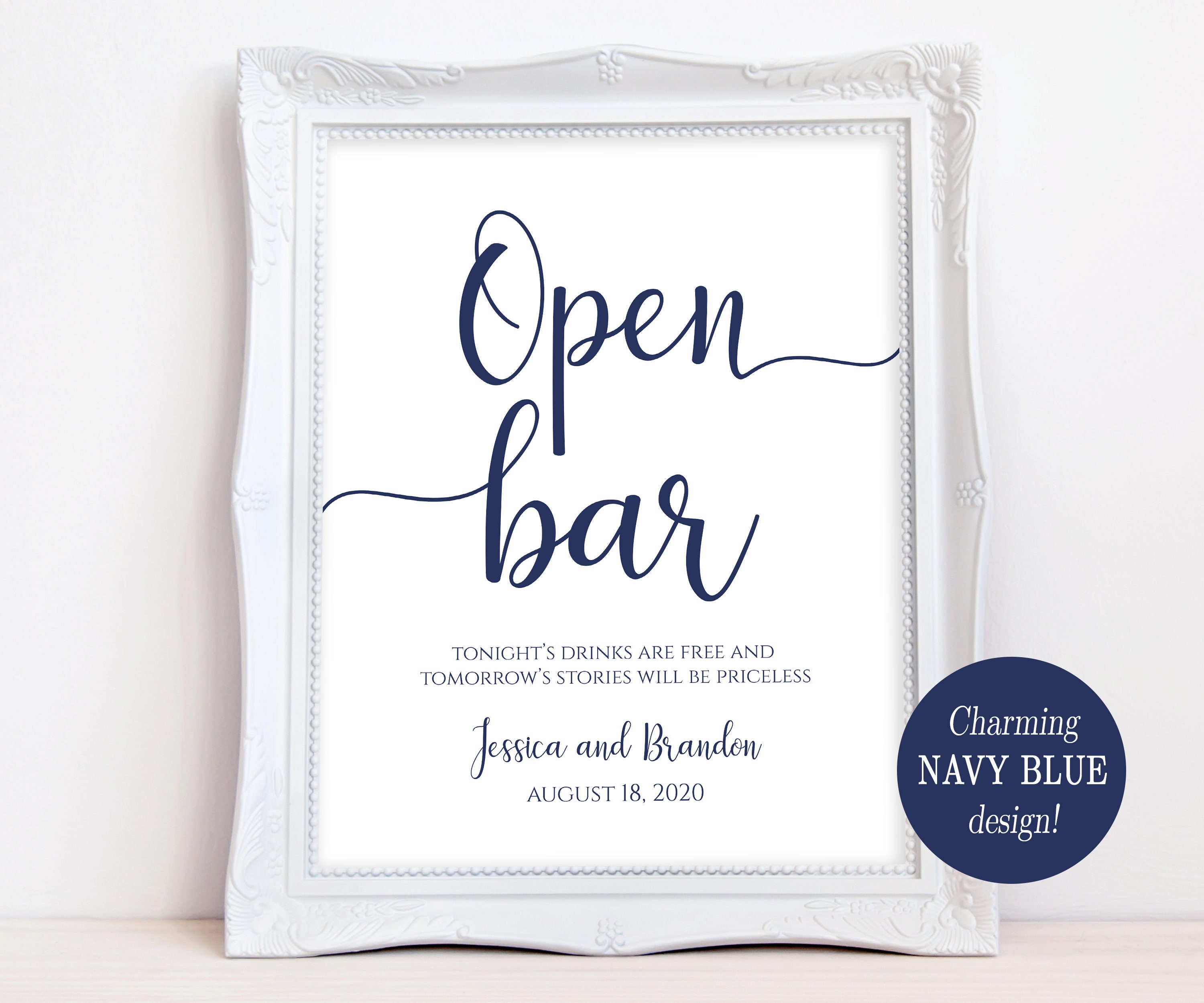 Printable Open Bar Sign Open Bar Wedding Sign Party Signs | Etsy