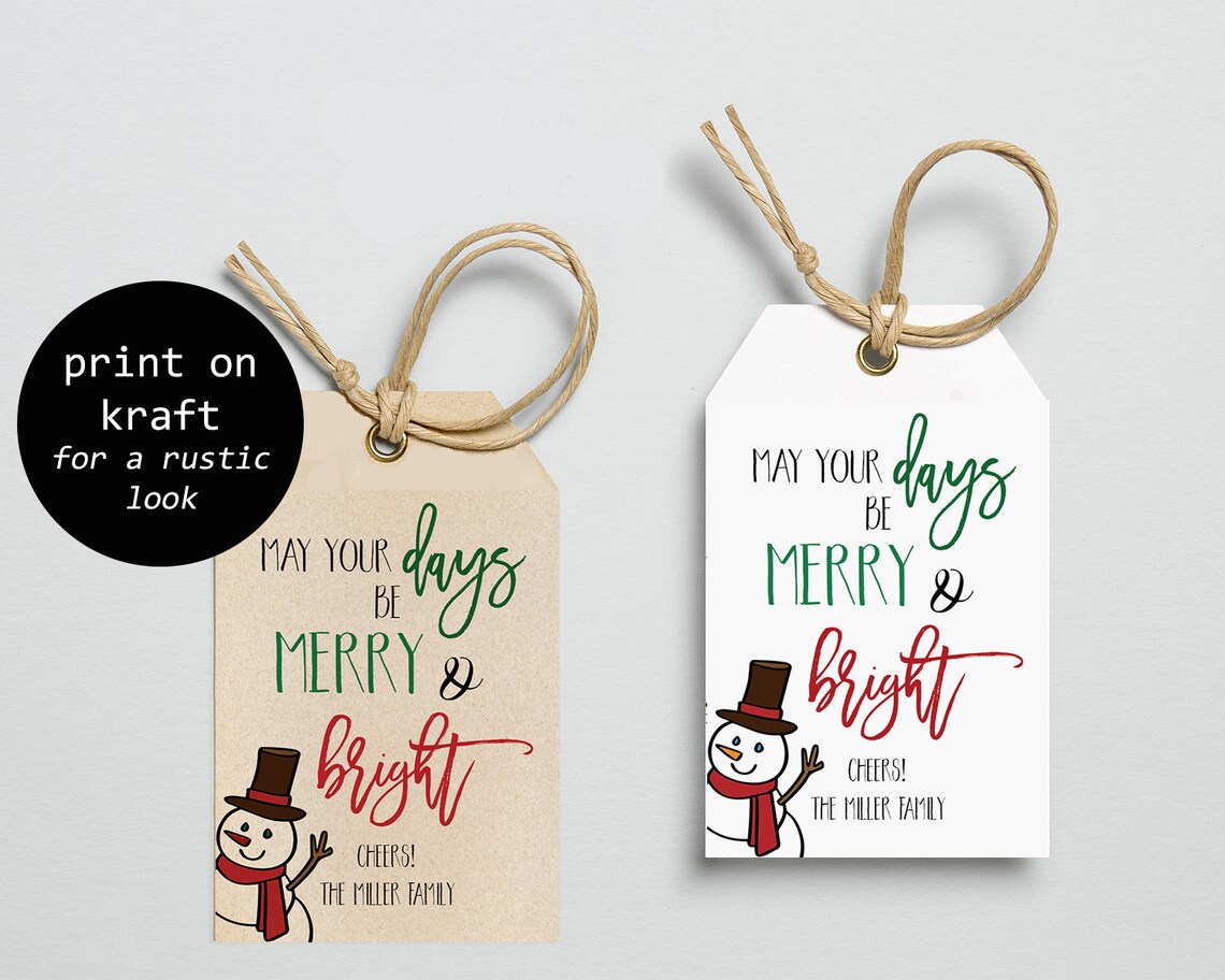 Printable Christmas Tags Template Christmas Gift Tags | Etsy