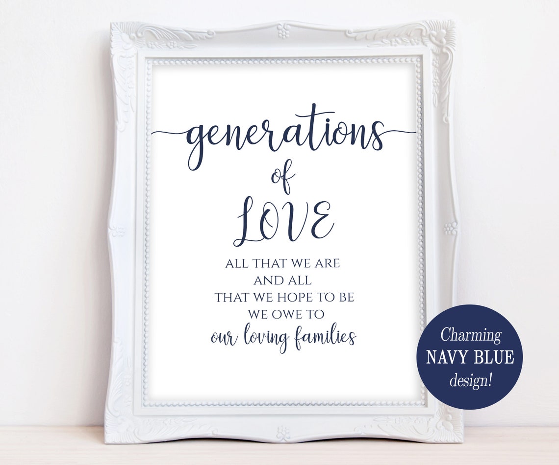 Generations of Love Sign Wedding Signage All That We Are and | Etsy