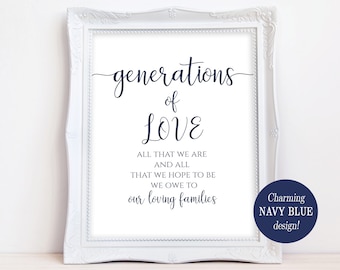 Printable Generations of Love Sign Wedding Signage All That We - Etsy