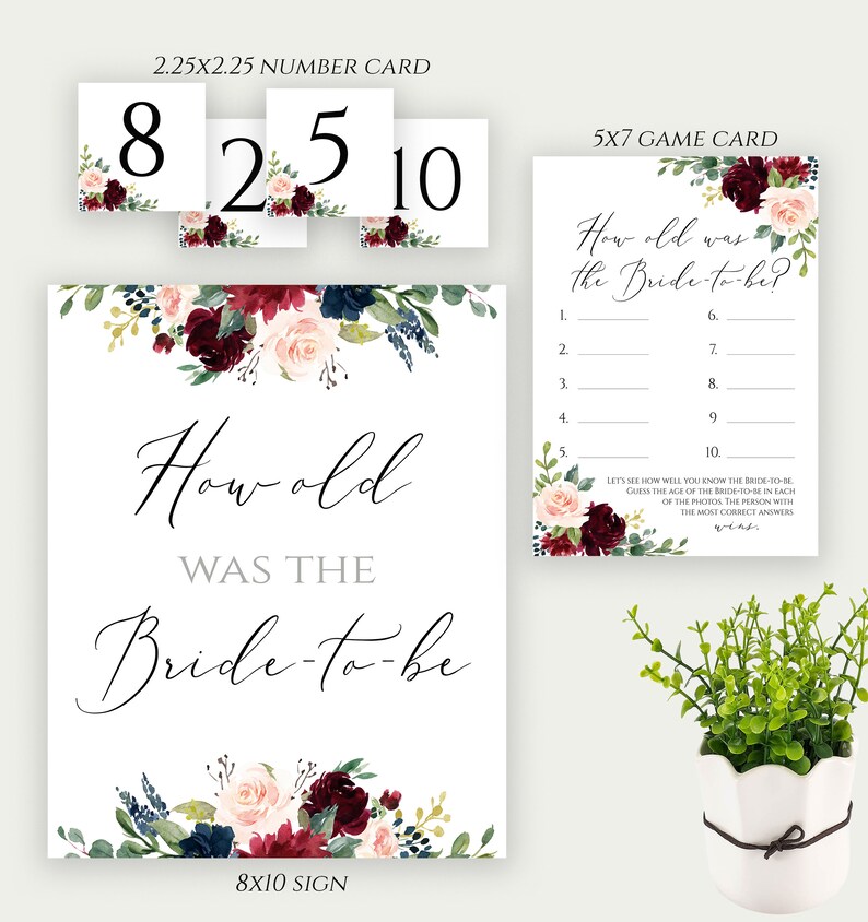 How Old Was the Bride to Be Printable Bridal Shower Game - Etsy