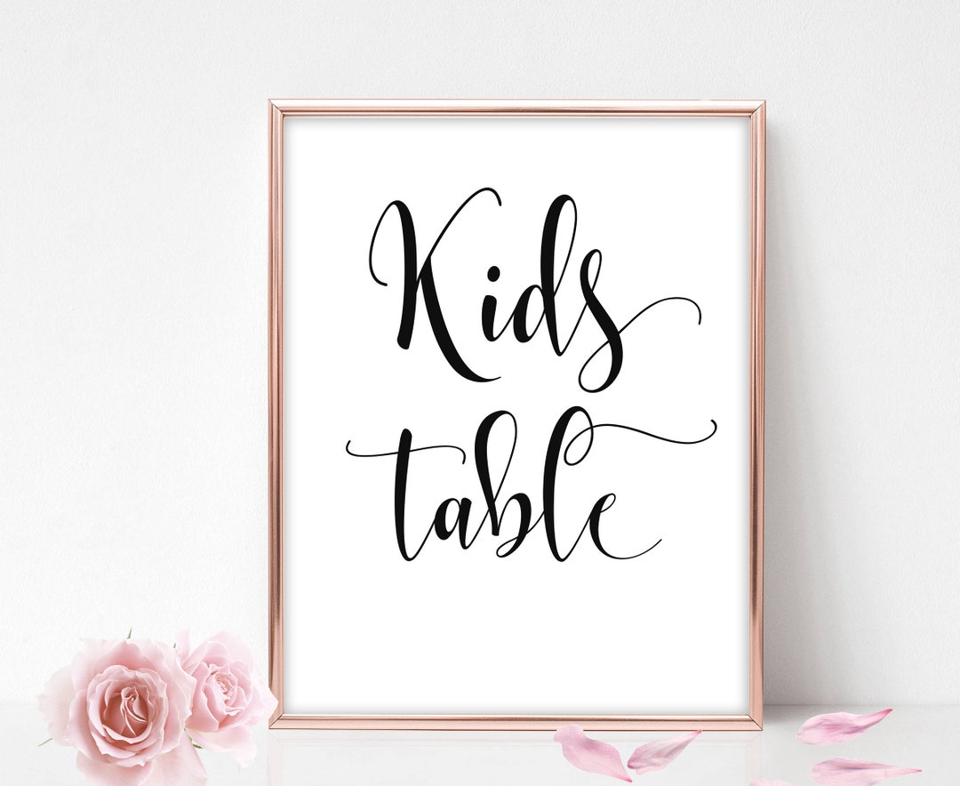 Printable Kids Table Sign Printable Kids Table Wedding Sign Wedding ...